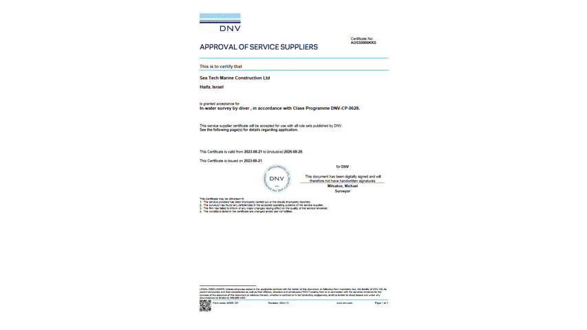 Sea Tech gets certification from DNV -GL for IWS